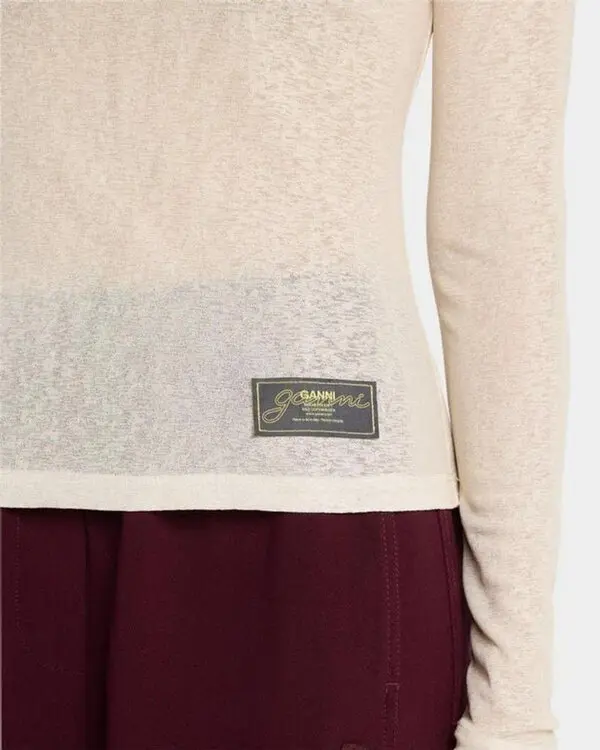 GANNI Logo-print Mesh Tee