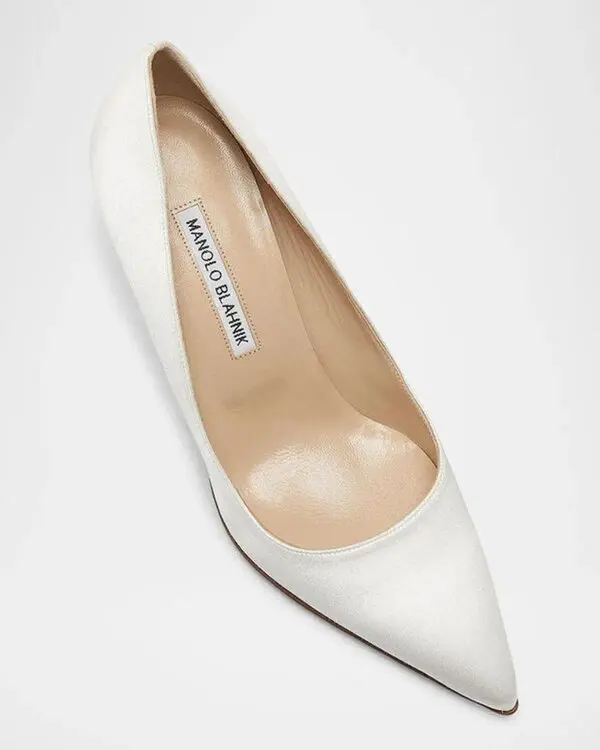 Manolo Blahnik Bb 90mm Satin Pumps - Black