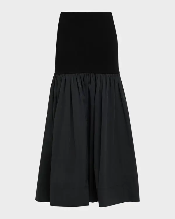 A.L.C. Cami Merino Combo Maxi Skirt - Black/navy