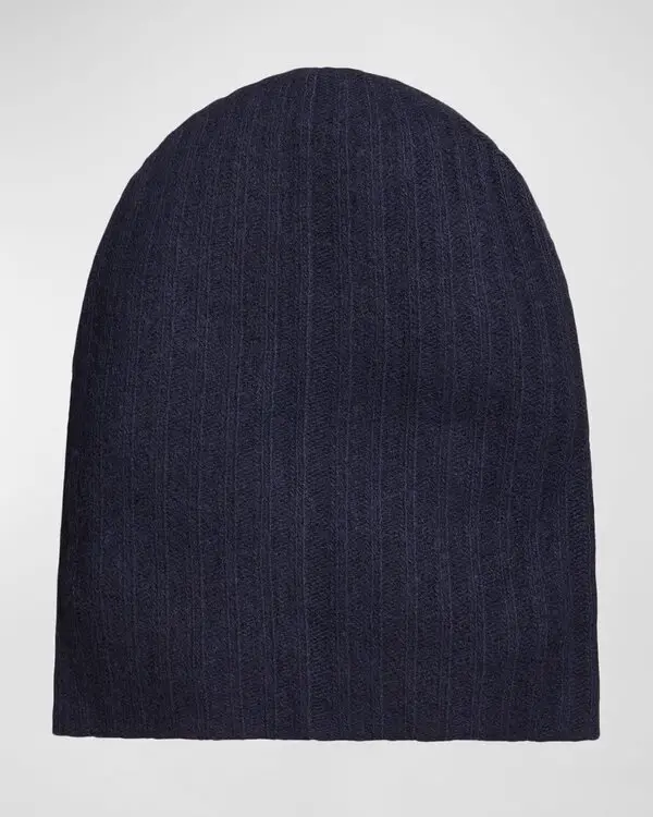 Bergdorf Goodman Cashmere Slouchy Beanie - Navy