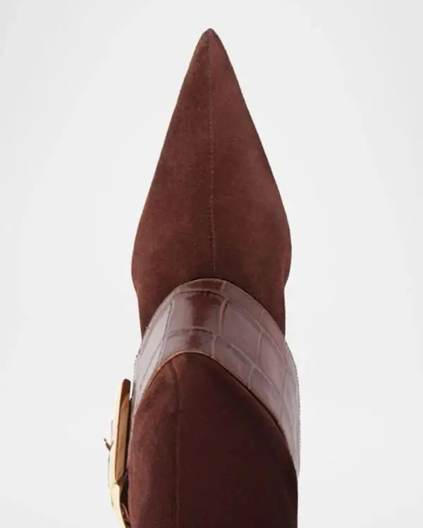 Schutz Beatrix Suede Knee-high Boots - Root Brown