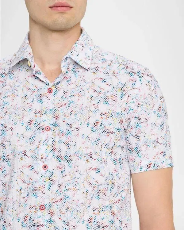 Robert Graham Apos;s Elgar Seersucker Short-sleeve Shirt