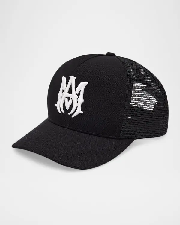 Amiri Ma Logo Trucker Hat - Black Whit