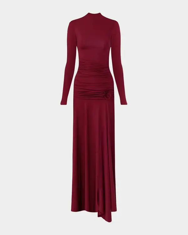 MAYGEL CORONEL Mageia Ruched Maxi Dress - Carmesi