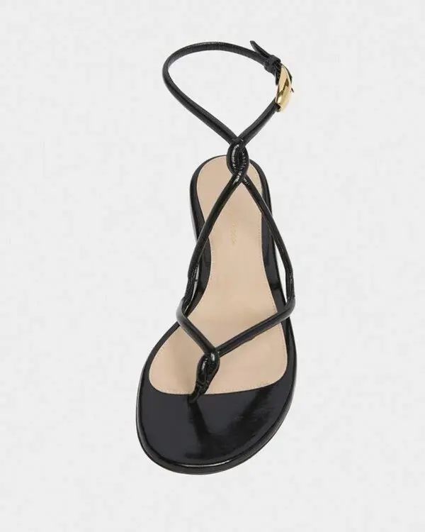 GIANVITO ROSSI Napa Leather Twisted-strap Sandals - Black