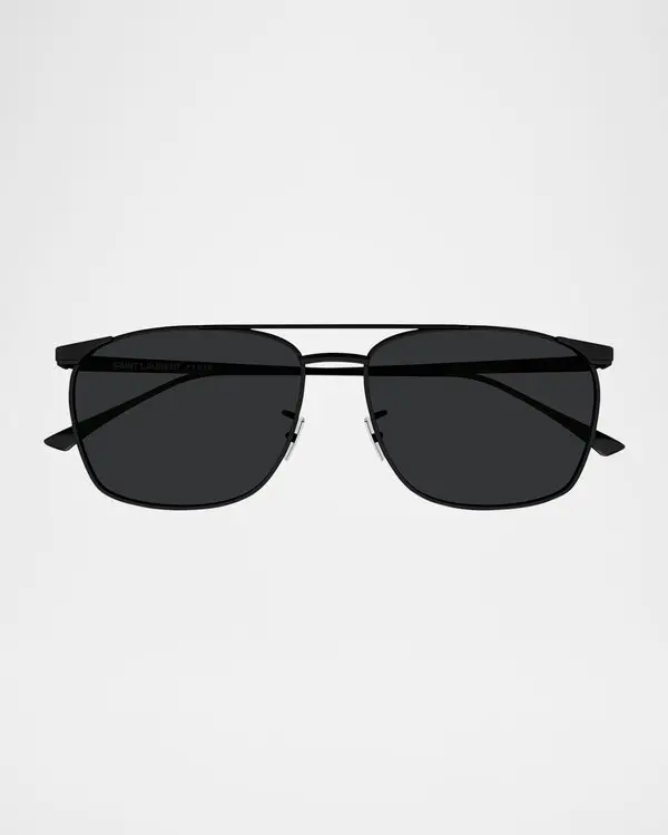 Saint Laurent Sl 796 Vincent Metal Aviator Sunglasses - Semimatte Black