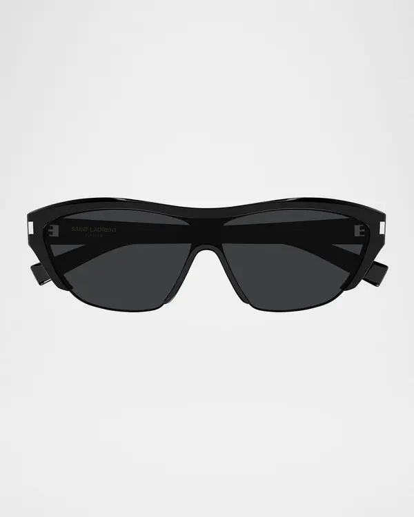 Saint Laurent Recycled Acetate Shield Sunglasses - Black