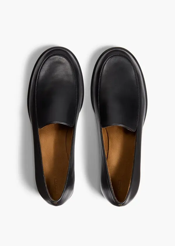 Khaite Miles Leather Loafer - Black