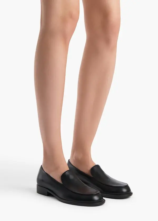 Khaite Miles Leather Loafer - Black