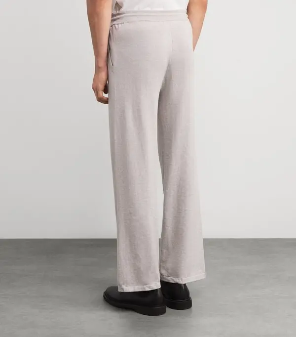 N.peal Cotton-silk-cashmere Wide-leg Sweatpants