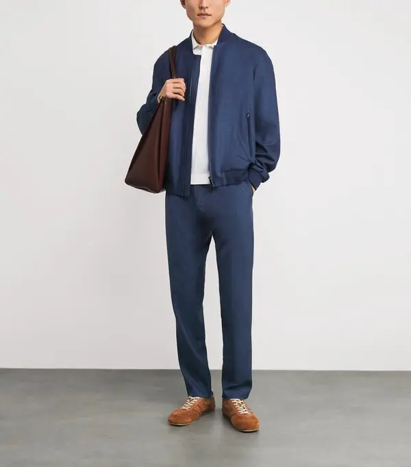 Paul & Shark Virgin Wool-silk Blend Jersey Chinos