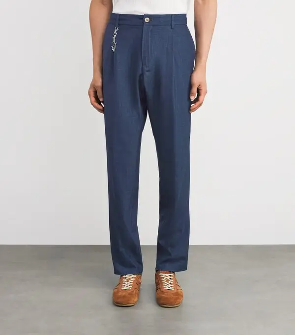 Paul & Shark Virgin Wool-silk Blend Jersey Chinos