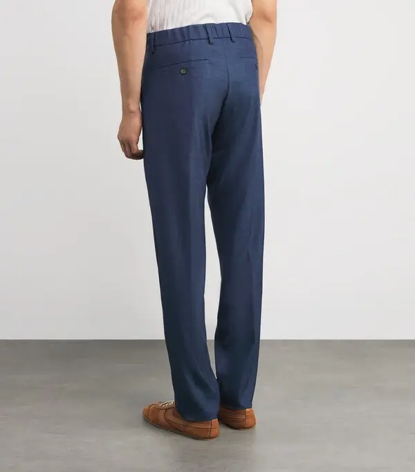 Paul & Shark Virgin Wool-silk Blend Jersey Chinos