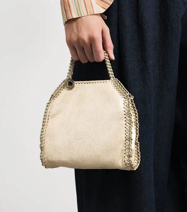 Stella McCartney Tiny Faux Leather Falabella Tote - Ivory