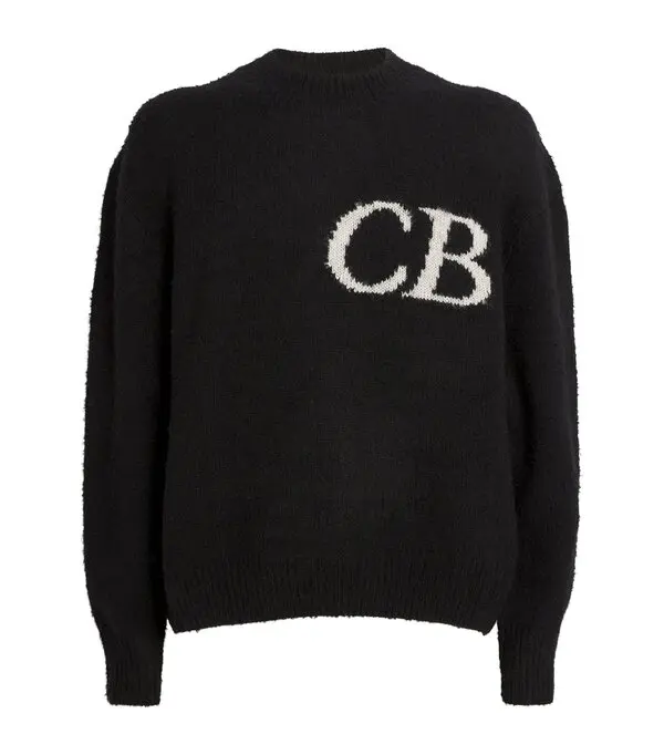 COLE BUXTON Wool-blend Logo Sweater - Black