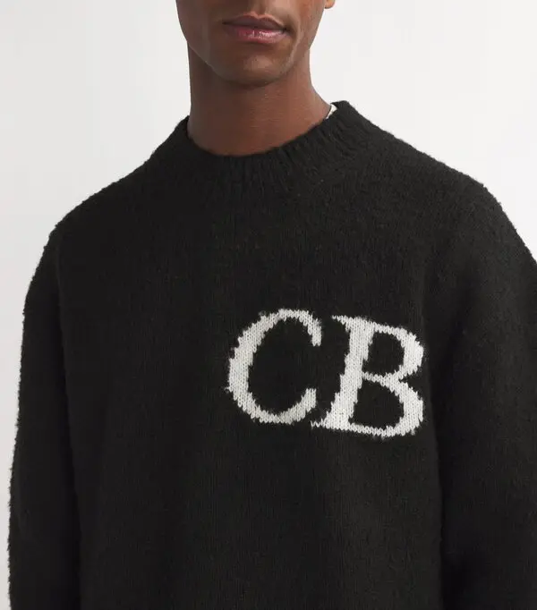 COLE BUXTON Wool-blend Logo Sweater - Black