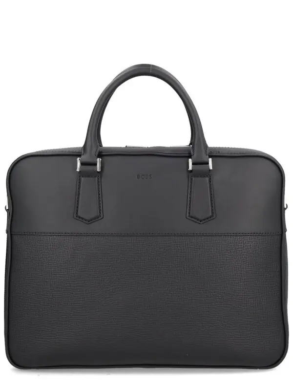 BOSS Leather Briefcase - Black
