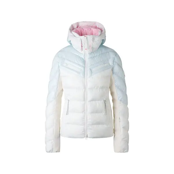 Bogner Farina Quilted Ski Jacket - Light Blue/white