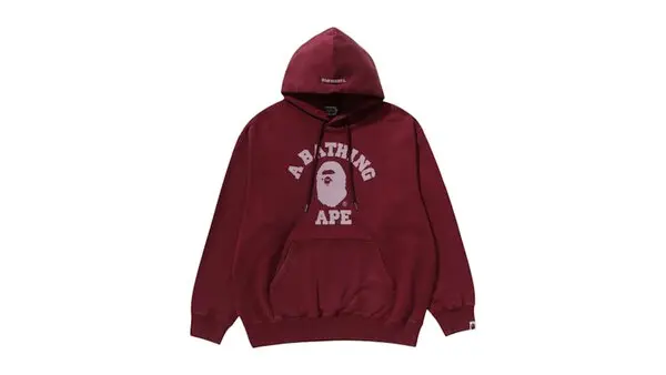 A BATHING APE Garment Dye College Pullover Hoodie