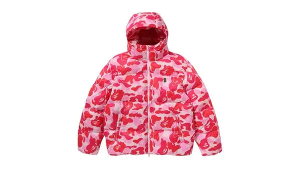 A BATHING APE Camo Down Jacket - Pink