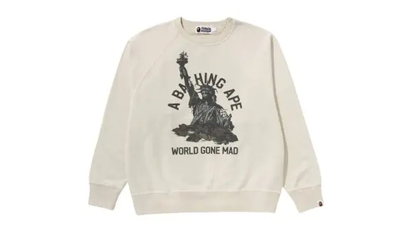A BATHING APE Destroy Washed Relaxed Fit Crewneck Sweatshirt