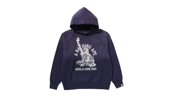 A BATHING APE Destroy Washed Relaxed Fit Pullover Hoodie
