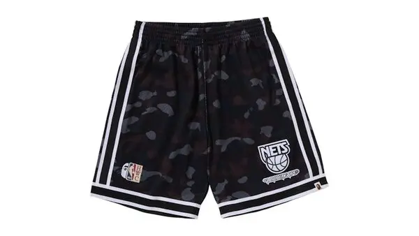 A BATHING APE X Mitchell & Ness Nba New Jersey Nets Swingman Shorts