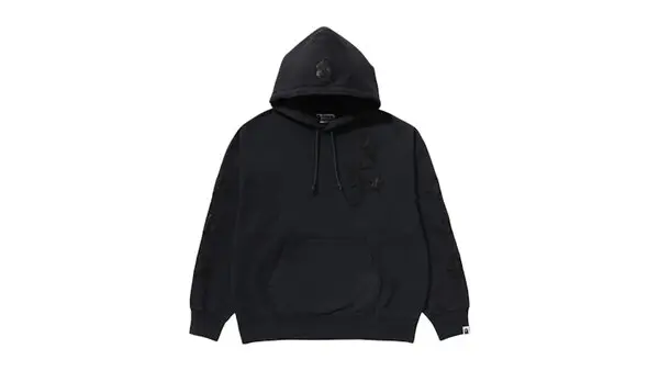 A BATHING APE Sta Patch Relaxed Fit Pullover Hoodie - Black