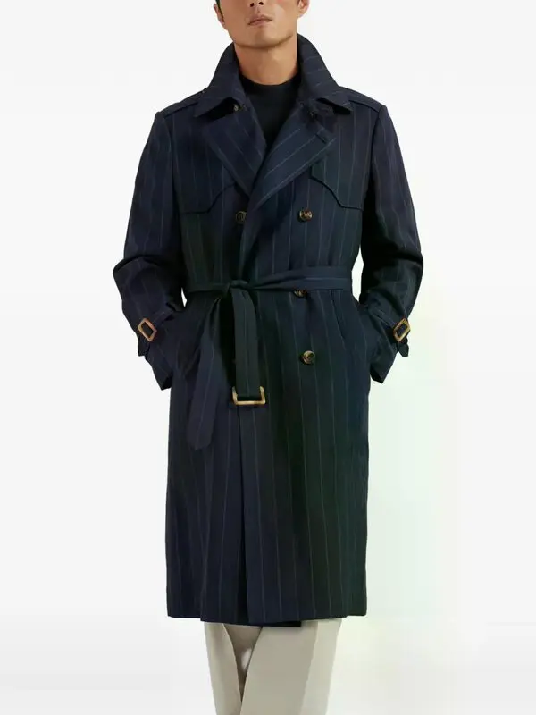 Brunello Cucinelli Striped Trench Coat
