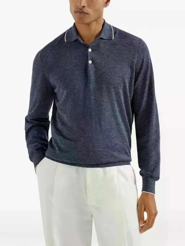 Brunello Cucinelli Long-sleeve Button-fastening Polo Shirt