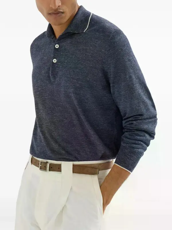 Brunello Cucinelli Long-sleeve Button-fastening Polo Shirt