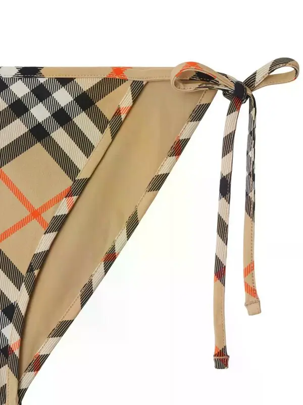 Burberry Check Side-tie Bikini Briefs - Neutrals