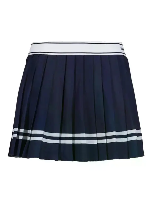 SPORTY & RICH Pleated Striped Skirt - Blue