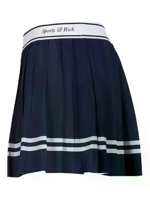 SPORTY & RICH Pleated Striped Skirt - Blue