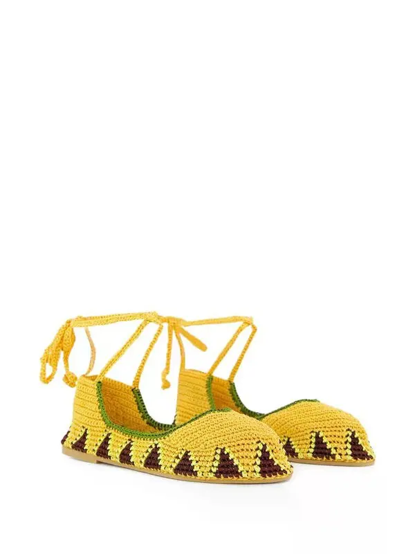KASHURA Sunflower Crochet Ballet Flats