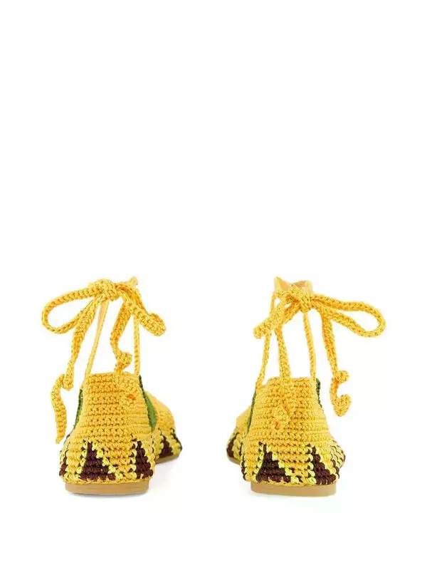 KASHURA Sunflower Crochet Ballet Flats