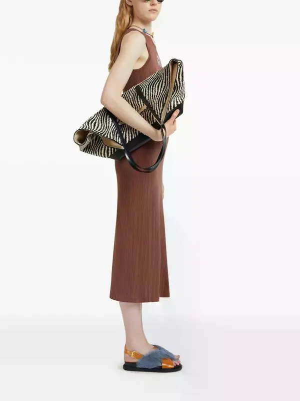 Marni Ribbed Logo-patch Midi Dress