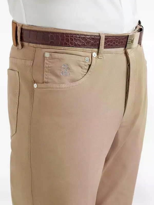 Brunello Cucinelli Five-pocket Garment-dyed Trousers - Neutrals