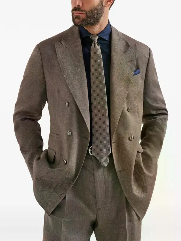 Brunello Cucinelli Peak-lapels Blazer - Brown