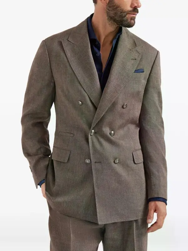 Brunello Cucinelli Peak-lapels Blazer - Brown