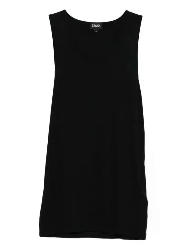 Zegna Ribbed Tank Top - Black