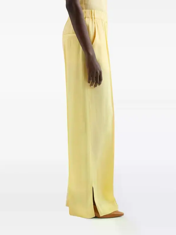 JIL SANDER Envers Wide-leg Trousers With Side Slits - Yellow