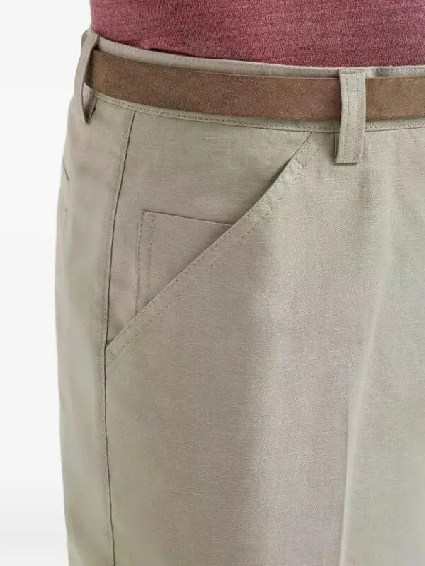 Brunello Cucinelli Panama Cotton-linen Trousers - Neutrals