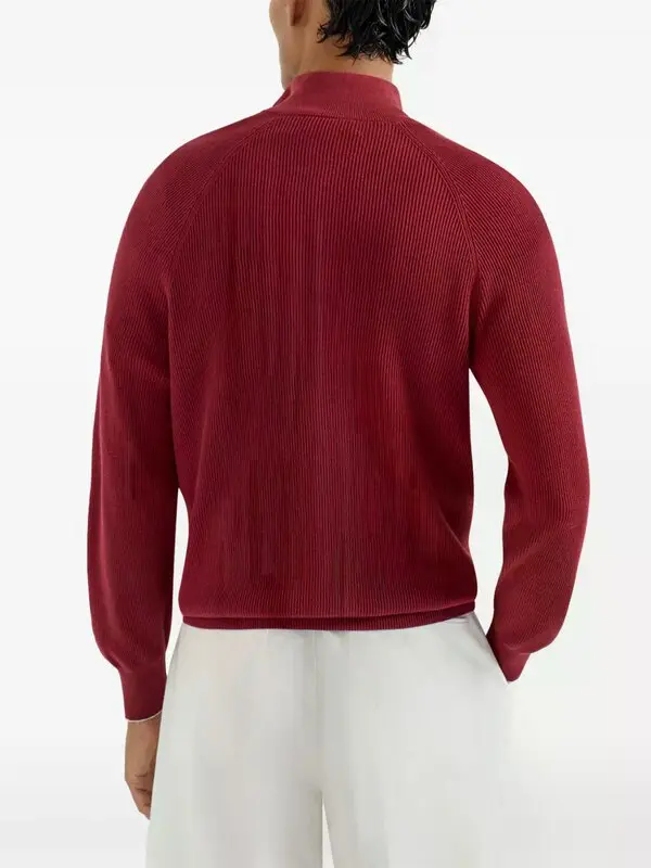 Brunello Cucinelli Half Zip Jumper - Red