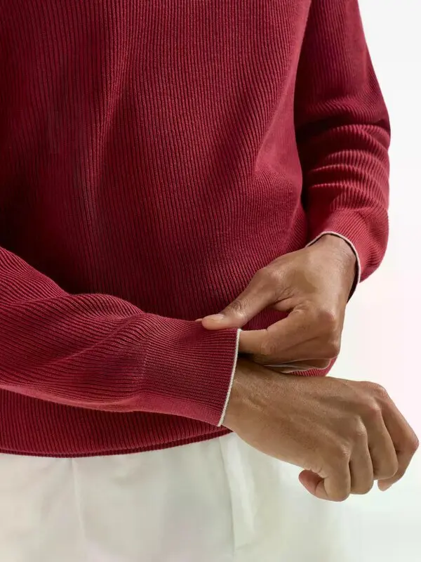Brunello Cucinelli Half Zip Jumper - Red