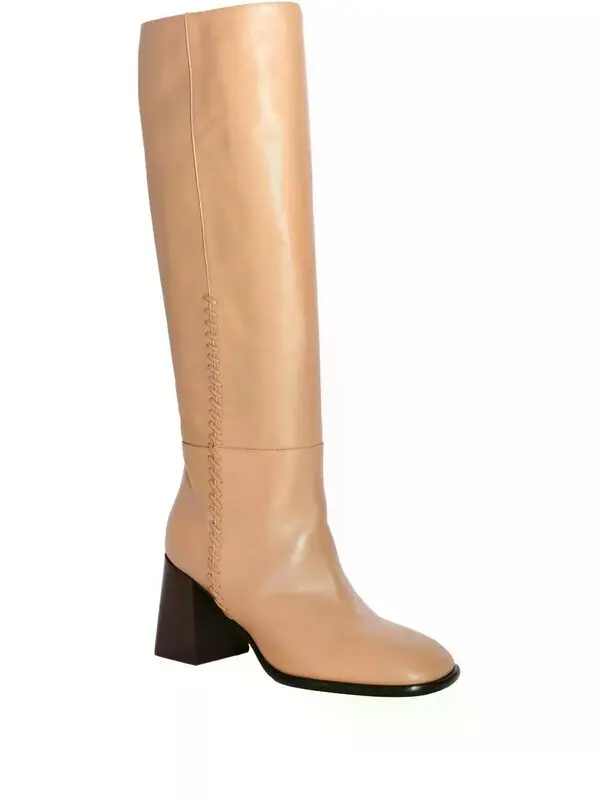 CHUCKIES Stitch Detail Block Heel Boot