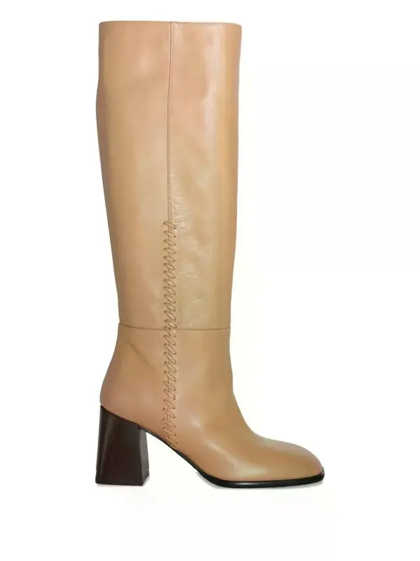 CHUCKIES Stitch Detail Block Heel Boot