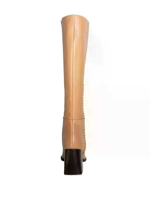 CHUCKIES Stitch Detail Block Heel Boot