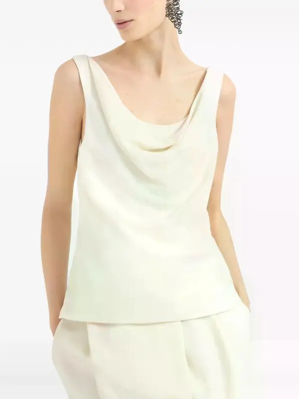 Brunello Cucinelli Sleeveless Cowl Neck Top - Neutrals