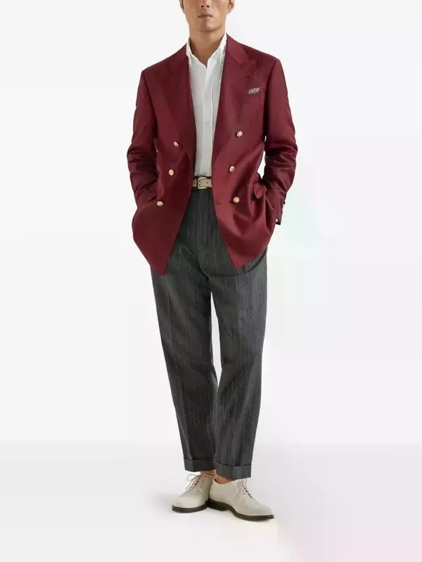Brunello Cucinelli Striped-pattern Double-pleats Trousers